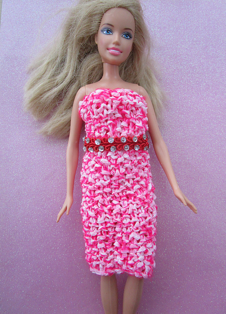 Ravelry: Pretty in Pink Dress for Barbie pattern by taffylass knits