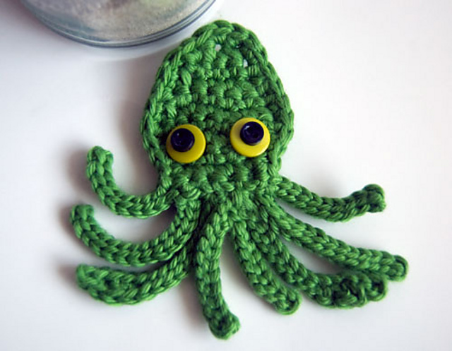 Ravelry: Kraken Octopus Squid Applique pattern by Tamara Kelly