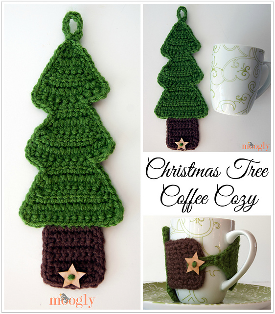 Ravelry: Christmas Tree Coffee Cozy pattern by Tamara Kelly