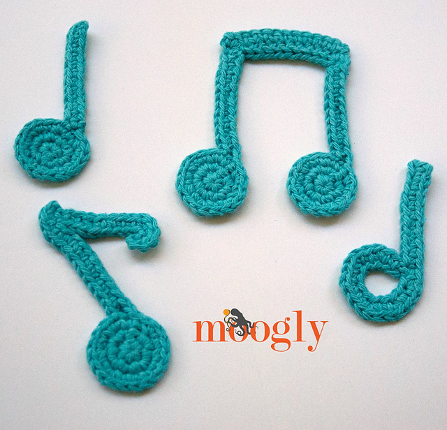 Ravelry: Music Note Crochet Appliques pattern by Tamara Kelly