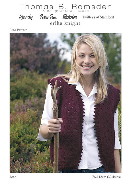 Ravelry: Aran Waistcoat pattern by Wendy Yarns