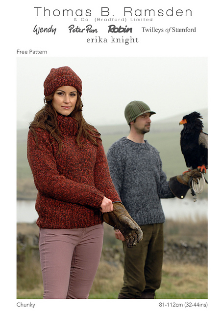 Ravelry: Chunky Crew and Polo Sweater and Hat pattern by Wendy Yarns