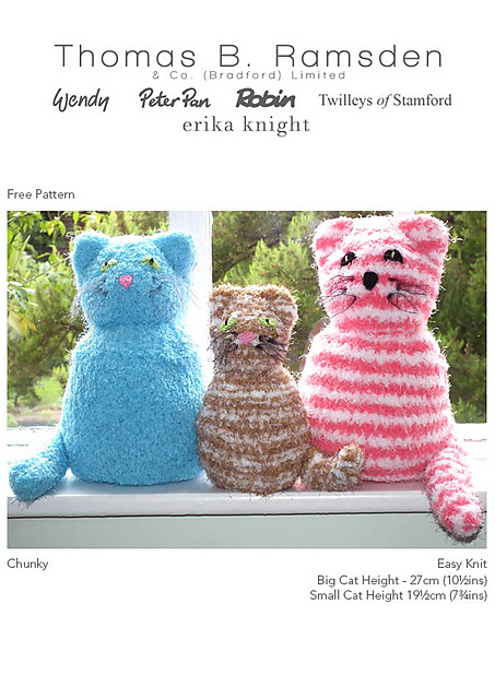 Ravelry: Chunky Cuddle Cats pattern by The Home of Craft