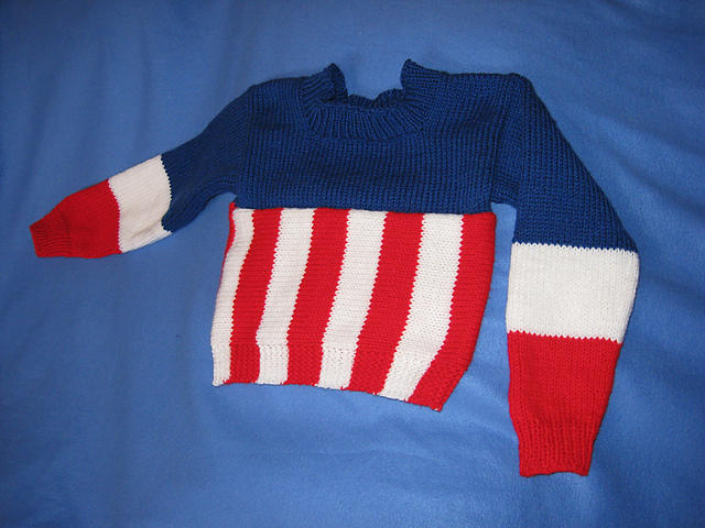 Ravelry: Captain America Sweater pattern by Jessie Turtle Designs