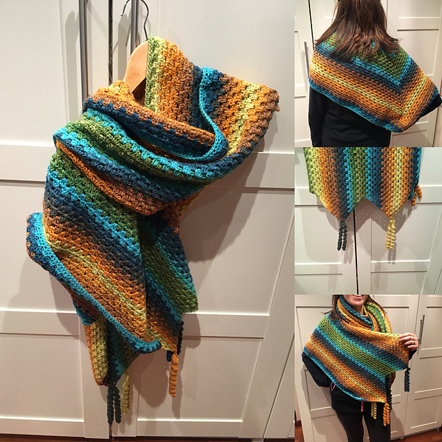 Ravelry: triangular rectangular granny shawl pattern by Teresa Alvarez