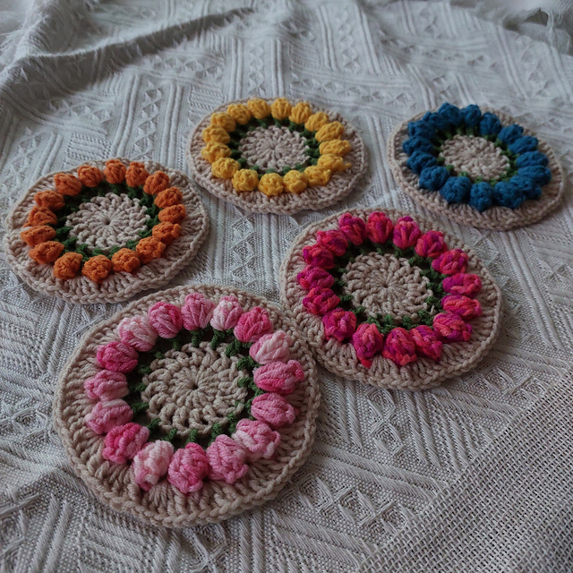 Ravelry: Tea tulip coaster pattern by Thao Homemade Crochet