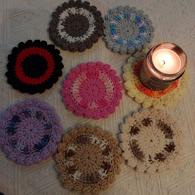 Ravelry: Bobble stitch coaster pattern by Thao Homemade Crochet