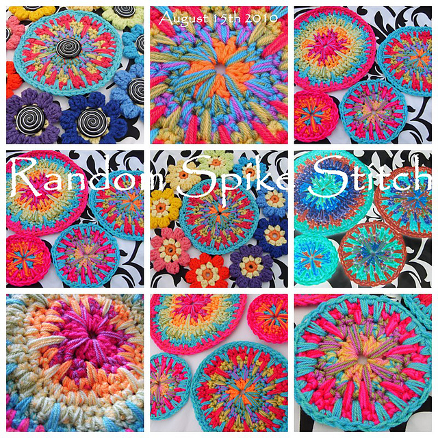 Ravelry: SuePinner's Free form Spike Stitch patches