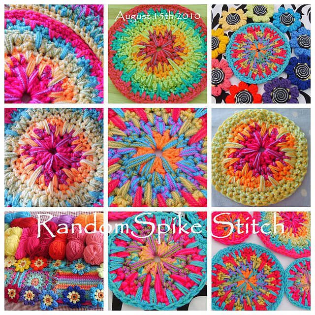 Ravelry: SuePinner's Free form Spike Stitch patches