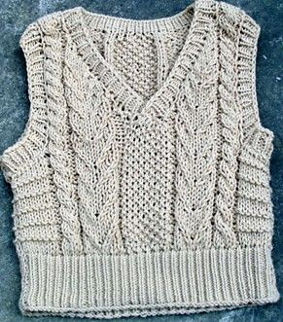 Ravelry: Jacks Aran Vest pattern by Kathryn Doubrley-The Answer Lady