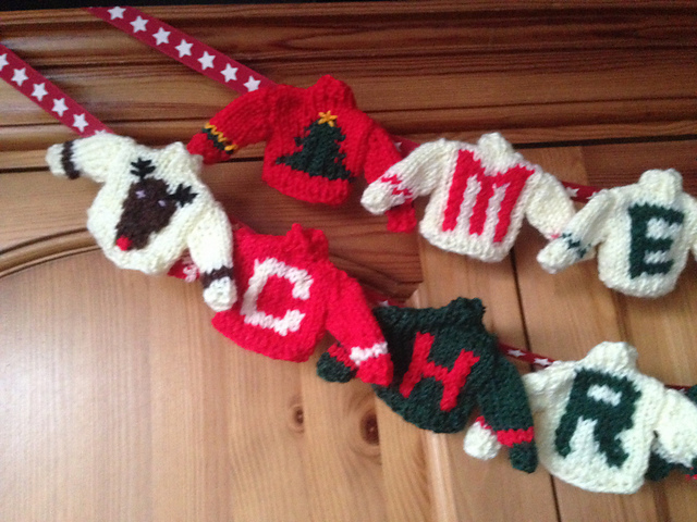 Ravelry: Merry Christmas mini sweater banner pattern by Val Cox