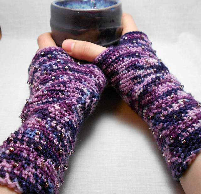 Ravelry: Crocheted Beaded Mitts pattern by Lindsay English