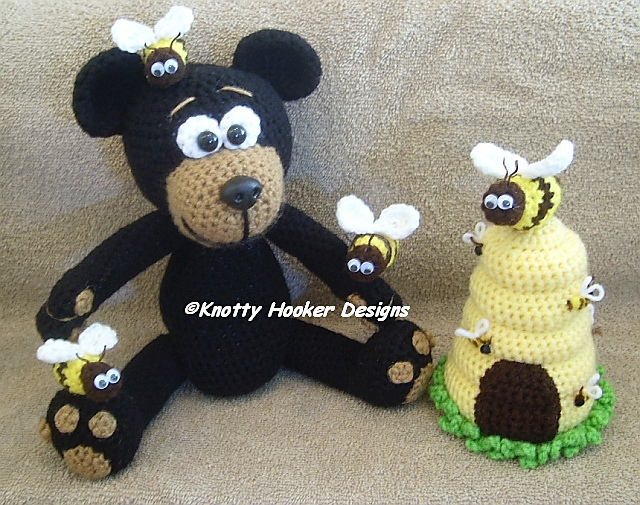 Ravelry: Bumble Bear & Queenie Bee-Hive pattern by Knotty Hooker Designs