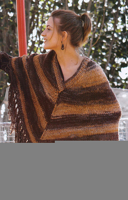 Ravelry: 0-73 Poncho with fringes in Inka pattern by DROPS design