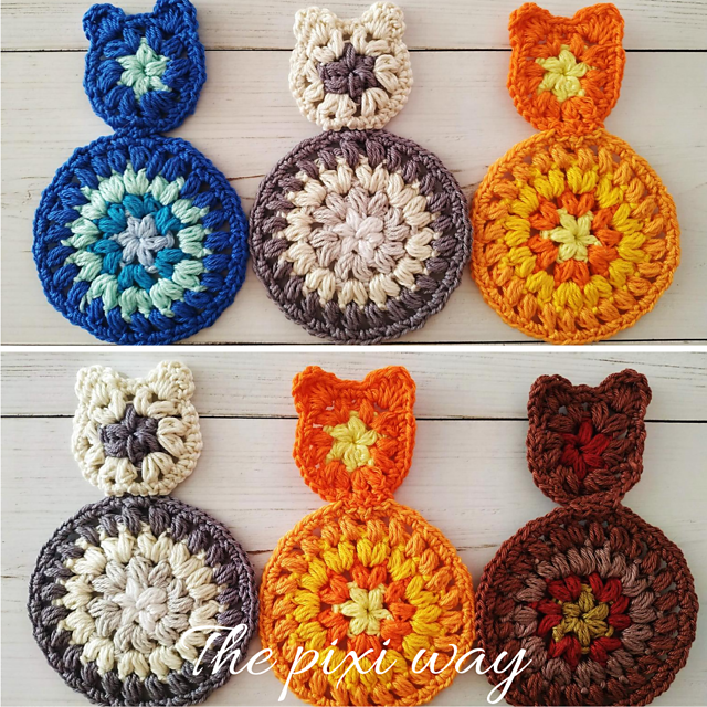 Ravelry: Colorful cat coaster pattern by Keren Zigman