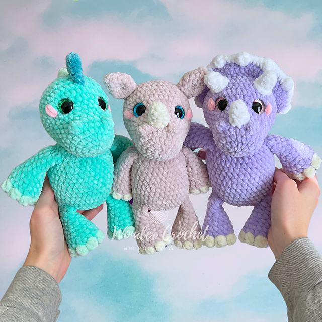 Ravelry: Rhino and Dino Plush pattern by Allison Wonder