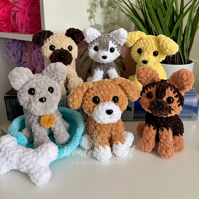 Ravelry: Mini Mix and Match Puppy Plush pattern by Allison Wonder