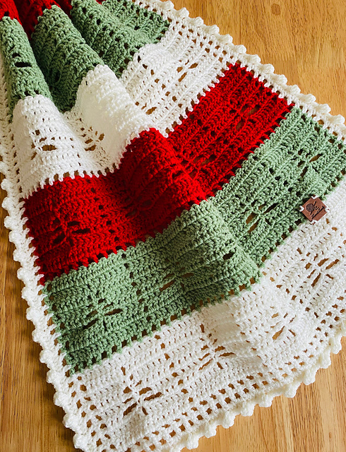Ravelry: Christmas Tree Crochet Filet Blanket pattern by Angela Thompson