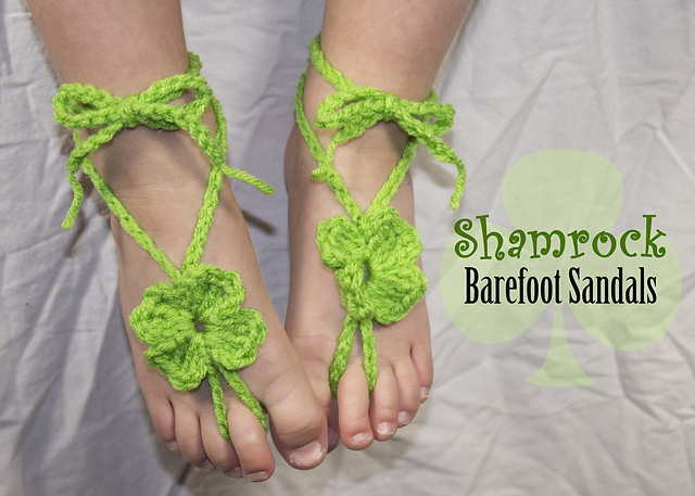 Ravelry: Shamrock Barefoot Sandals pattern by Tia Davis