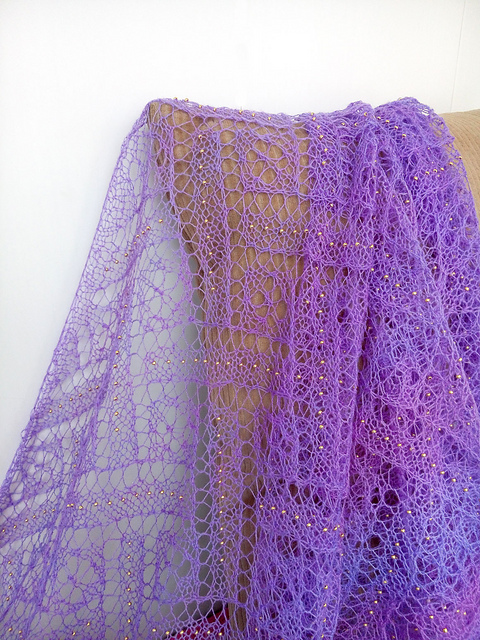Ravelry: tigris00's An Elegant Beaded Violet Lace Stole