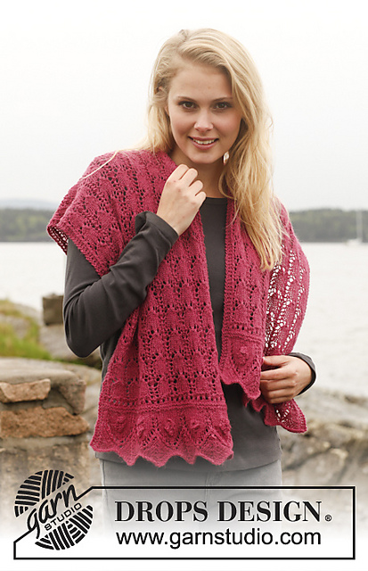 Ravelry: 151-16 Raspberry Sorbet shawl pattern by DROPS design
