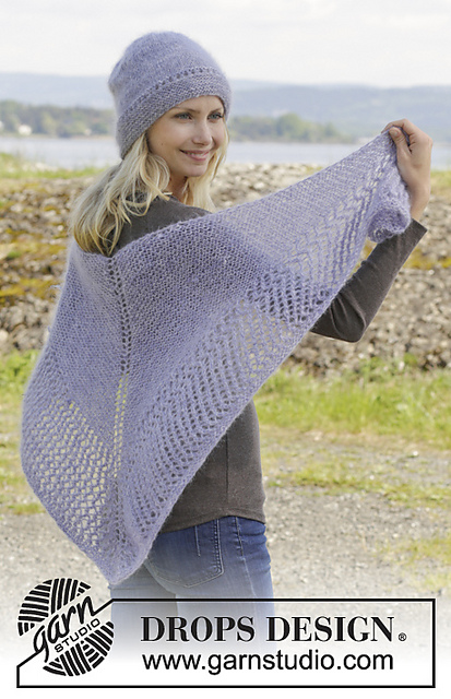 Ravelry: 158-5 Lavender Kiss Shawl pattern by DROPS design
