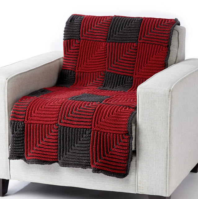 Ravelry: Buffalo Miter Blanket pattern by Yarnspirations Design Studio