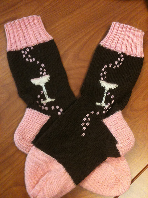 Ravelry: Champagne Cocktail Clock Socks #7227 pattern by Grace Ennis