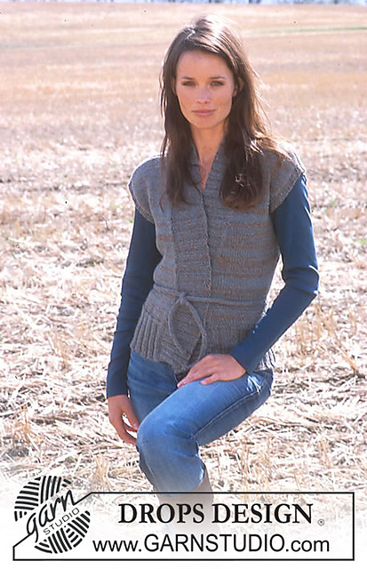 Ravelry: 93-27 Sleeveless jumper with belt pattern by DROPS design