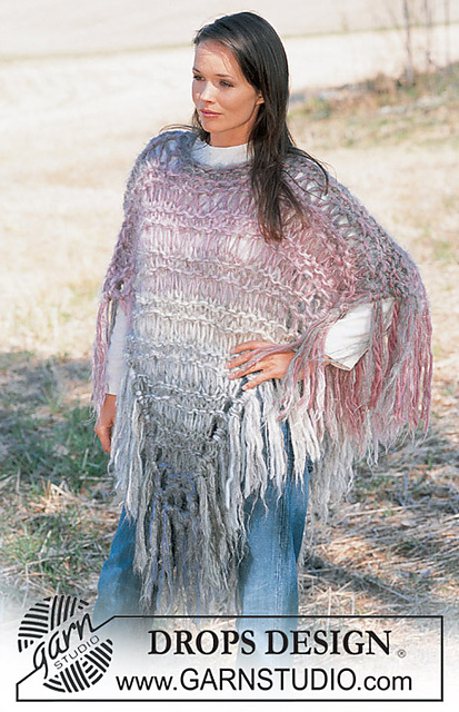 Ravelry: 93-44 Poncho with long stitches pattern by DROPS design