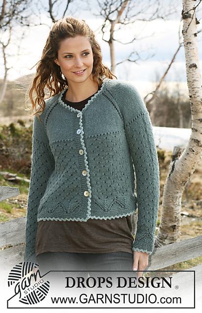 Ravelry: 115-25 Jacket with lace pattern and raglan sleeves pattern by ...