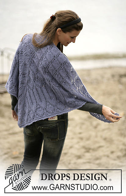 Ravelry: 98-21 Shawl with leaf pattern pattern by DROPS design