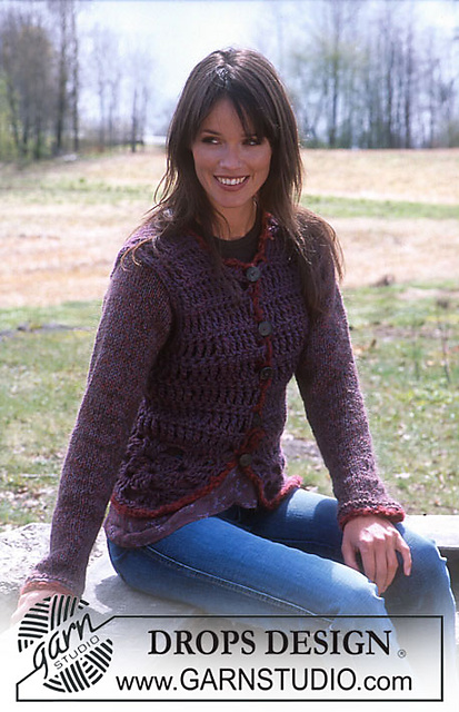 Ravelry: 92-22 Crocheted cardigan with knitted sleeves pattern by DROPS ...
