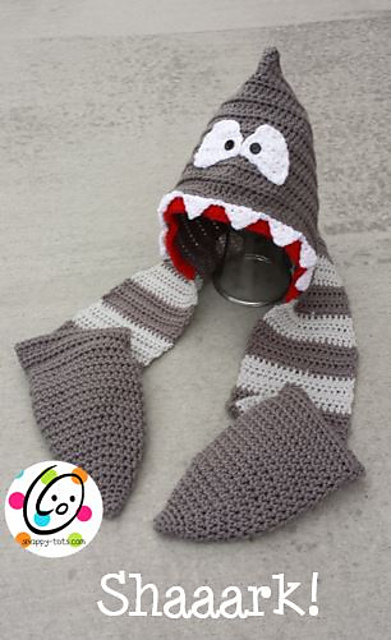 Ravelry: Shark Hooded Scarf pattern by Heidi Yates