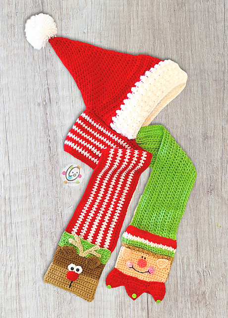 Ravelry: Santa and Friends Scarf pattern by Heidi Yates
