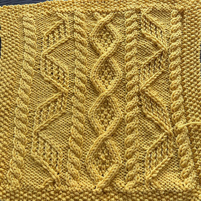 Ravelry: Aran Sampler Blanket, Square 7 pattern by Susan Springett