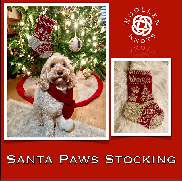 Ravelry: Santa Paws Stocking pattern by Woollen Knots