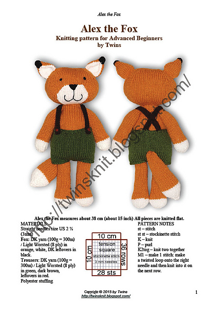 Ravelry: Alex the Fox pattern by Ala Ela