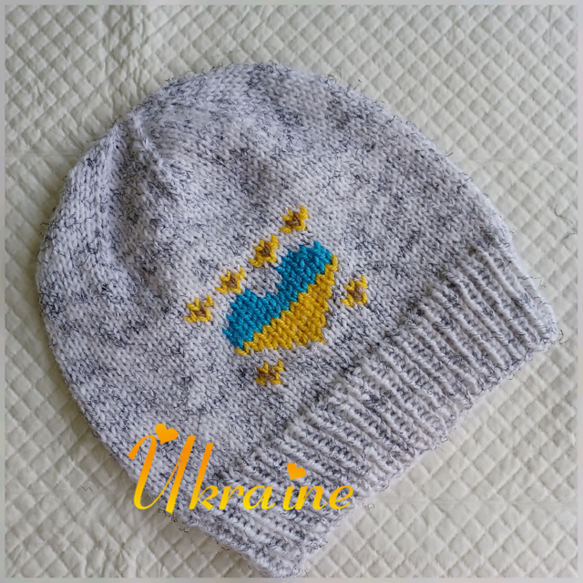 Ravelry: I Stand With Ukraine Beanie pattern by Virginia Barkess