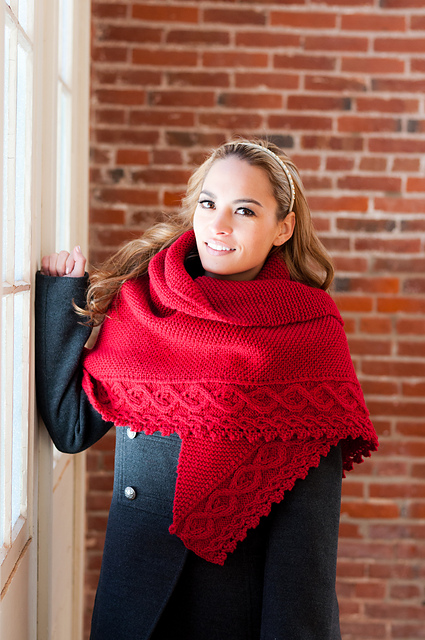 Ravelry: 2766 Cable Shawl pattern by Plymouth Yarn Design Studio