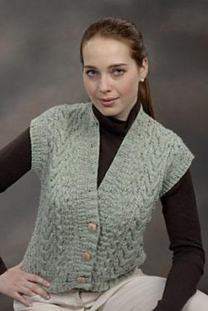 Ravelry: 1700 Cabled Vest pattern by Plymouth Yarn Design Studio