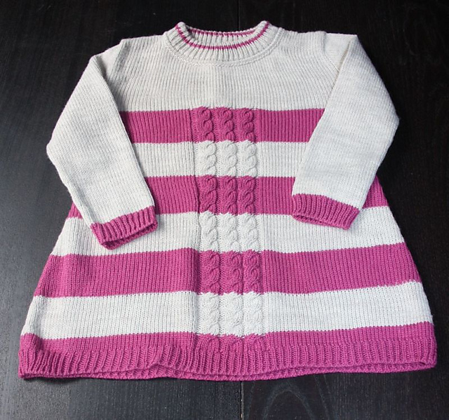 Ravelry: cable stripes dress pattern by vbhilde