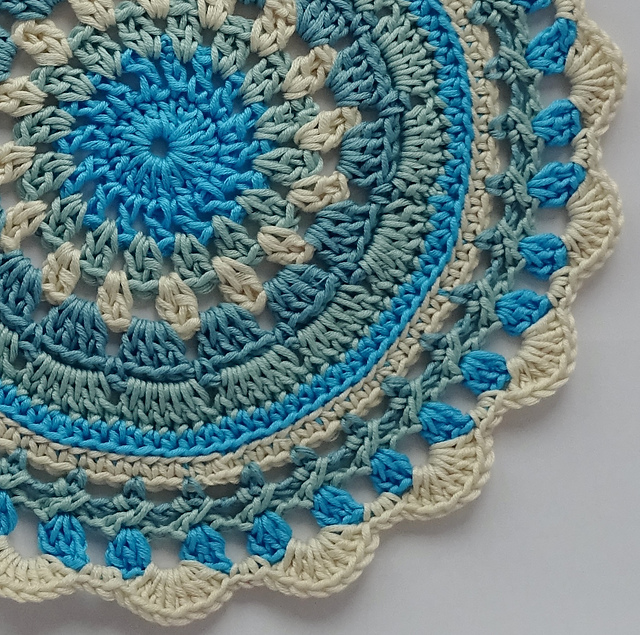Ravelry: Lace and Texture Mandala pattern by Agrarian Artisan