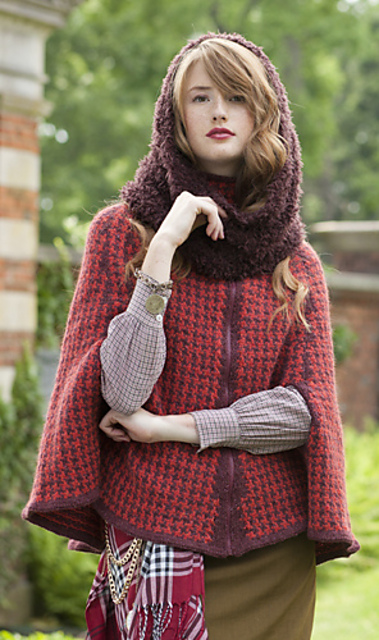Ravelry: FUR SNOOD AND HOUNDSTOOTH CAPE pattern by Inge Spungen