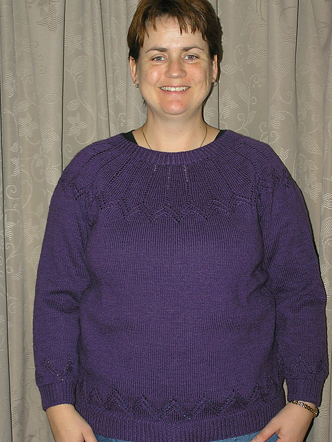 Ravelry: Classic lace yoke neck sweater pattern by Patons Australia