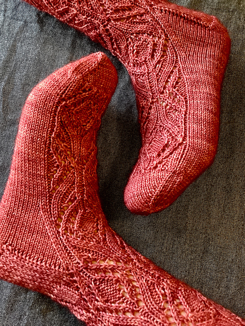 Ravelry: Coral Rose Socks pattern by verybusymonkey