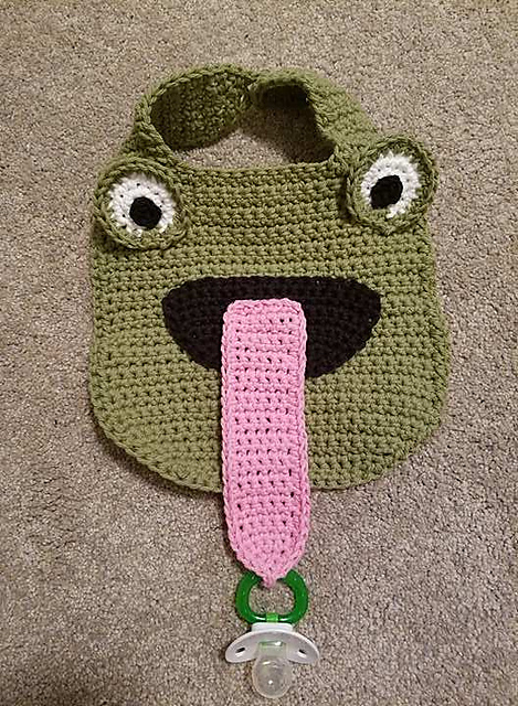 Ravelry: Flip the Frog Drool Bib pattern by Jacqueline Miceli
