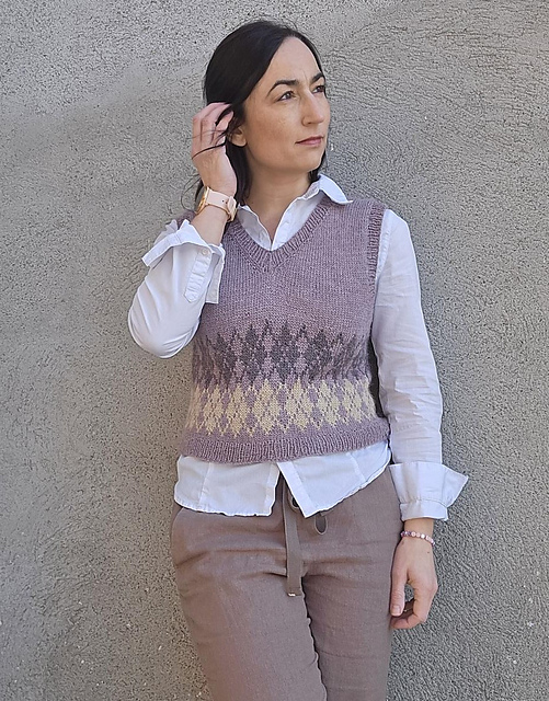 Ravelry: Diamond V Vest pattern by Vivian Aas