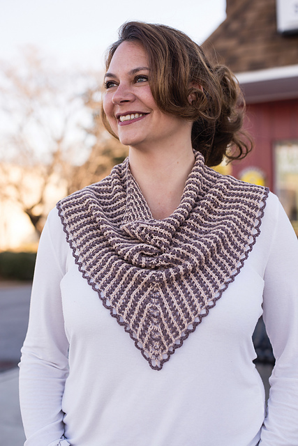 Ravelry: Lacy Pinstripe Cowlette pattern by Barbara Benson