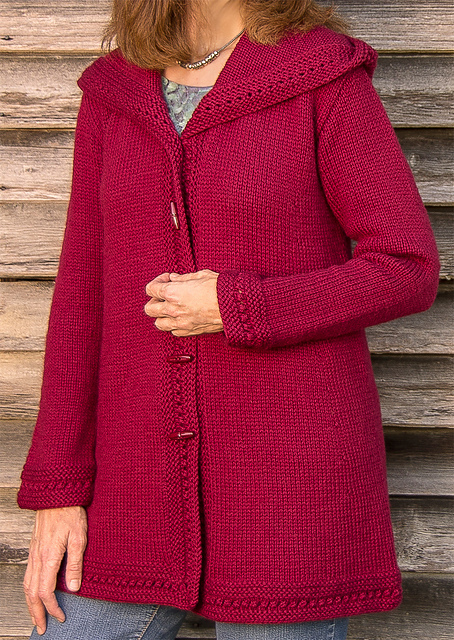 Ravelry: Boston Top-Down Hooded Coat #B106 pattern by Sue McCain